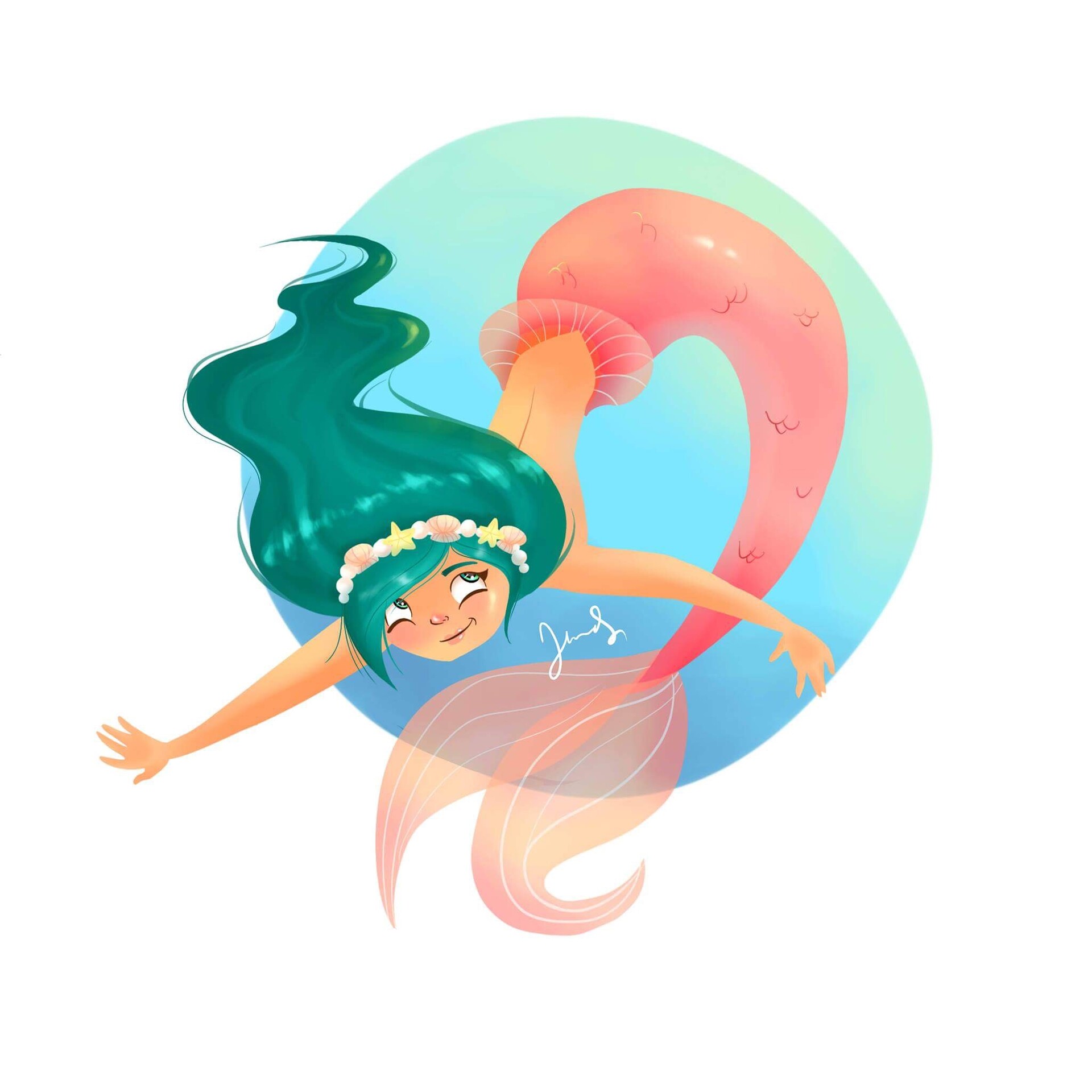 ArtStation - Pink Mermaid