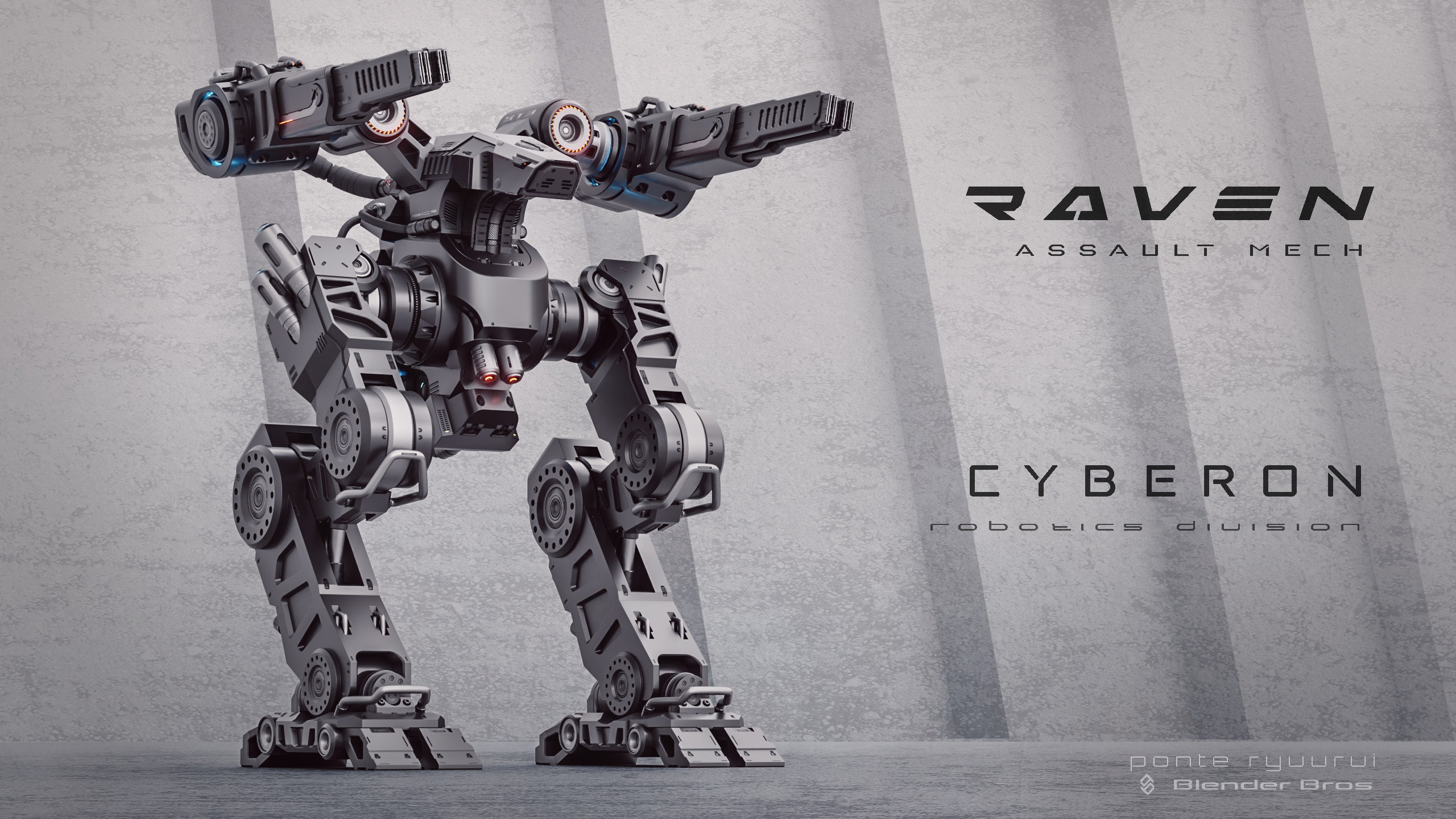 Ponte Ryuurui - RAVEN - assault mech concept for hard surface course