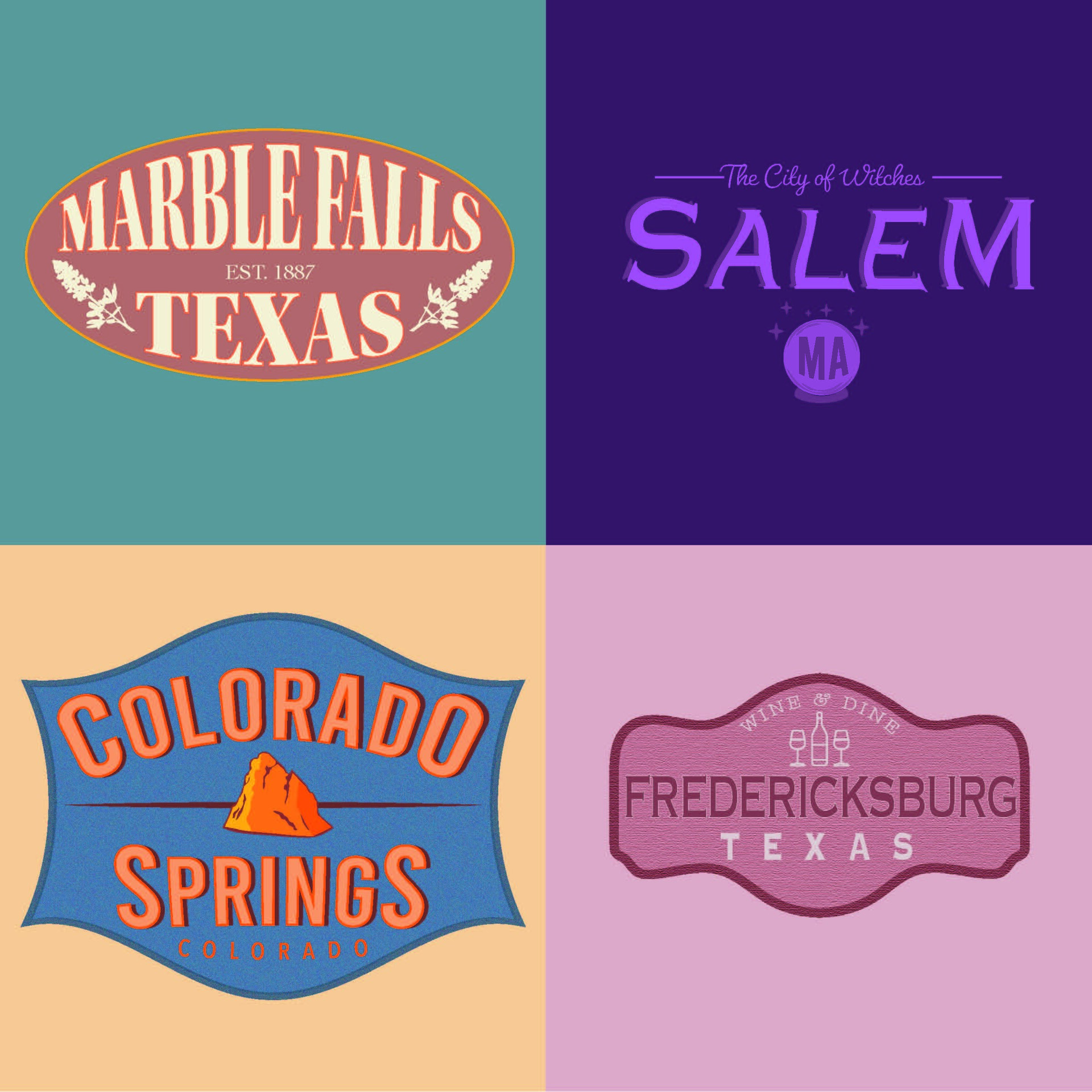 ArtStation - Type Badges of Cities