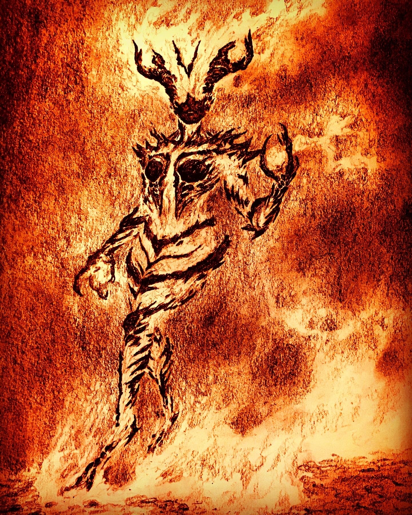 ArtStation - Flame atronach from Skyrim