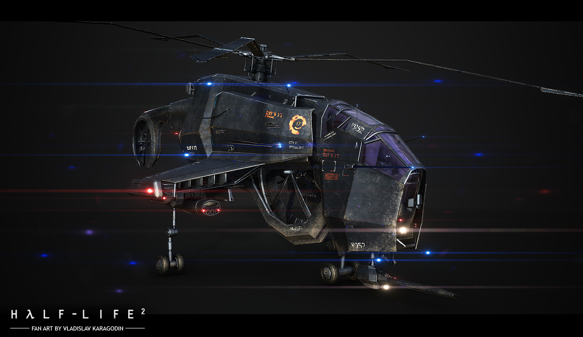 Vladislav Karagodin - Half-Life 2 Fan Art : Combine Hunter Helicopter