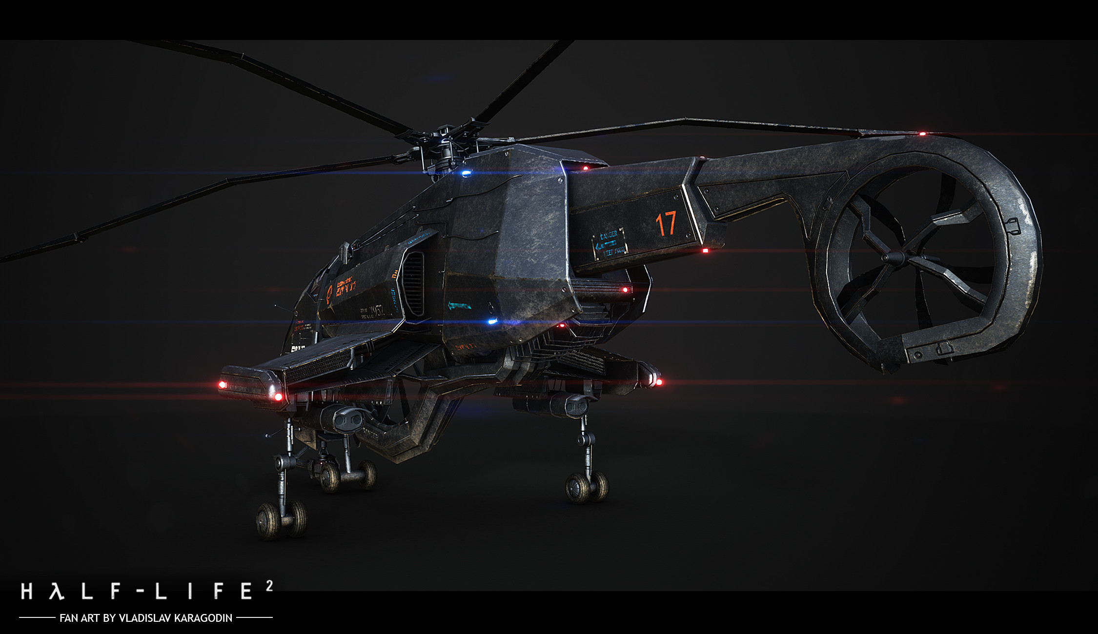 Vladislav Karagodin - Half-Life 2 Fan Art : Combine Hunter Helicopter