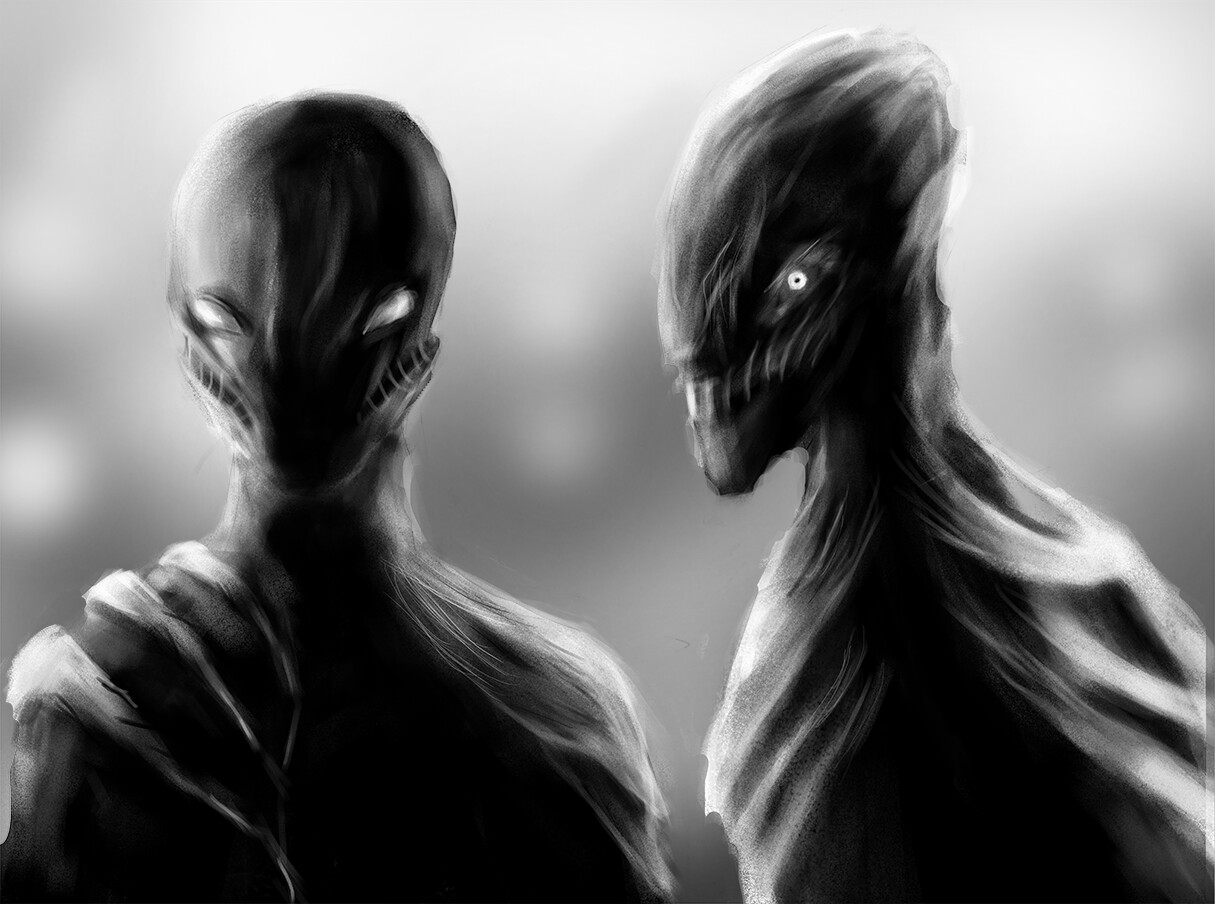 ArtStation - Dark Creatures - painting practice - experiment