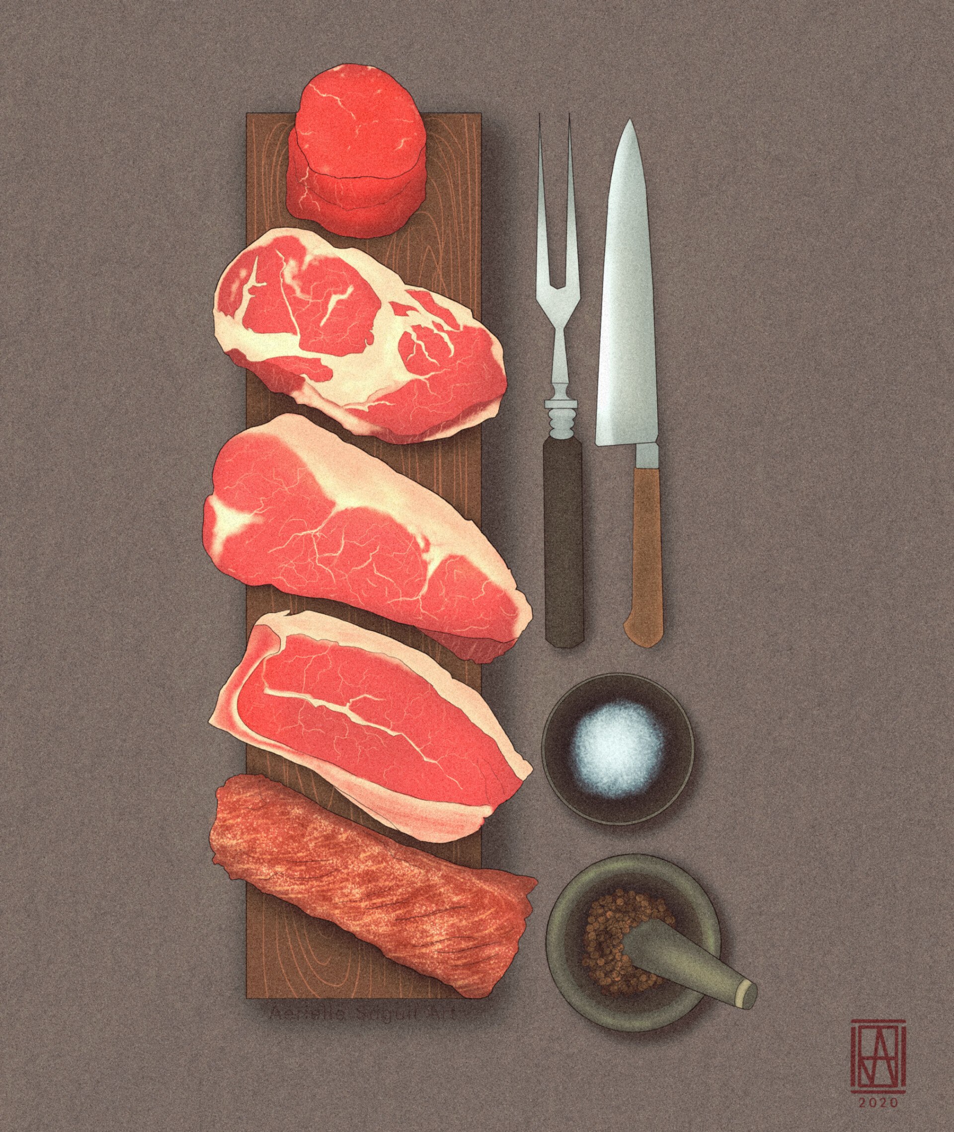 ArtStation - Food Illustration - Meat