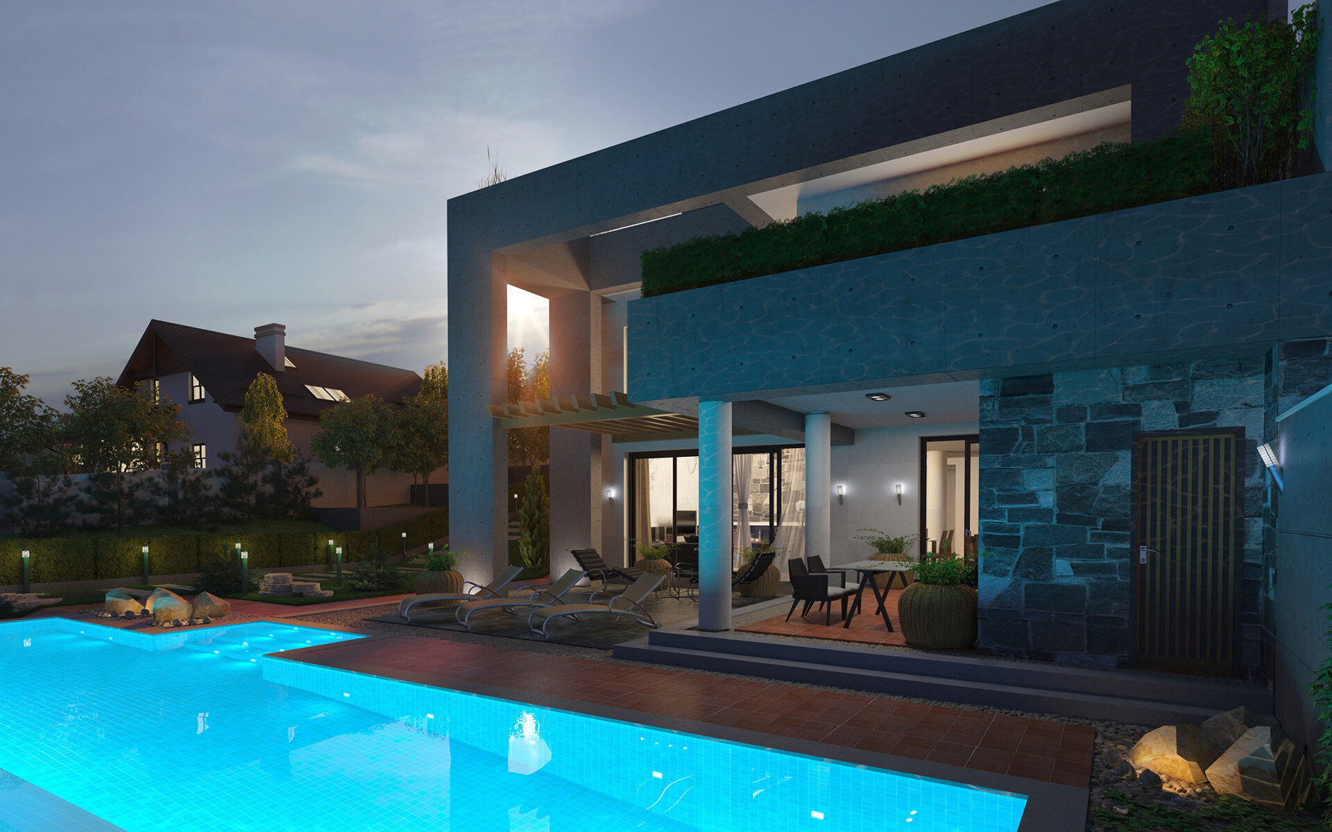 ArtStation - Duplex with pool