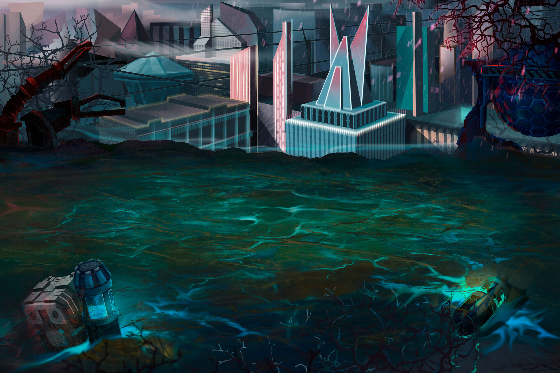 ArtStation - City in the night.