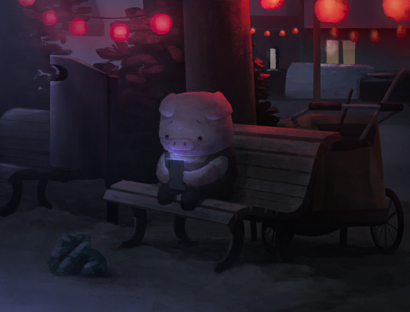 ArtStation - Pig Waiting...