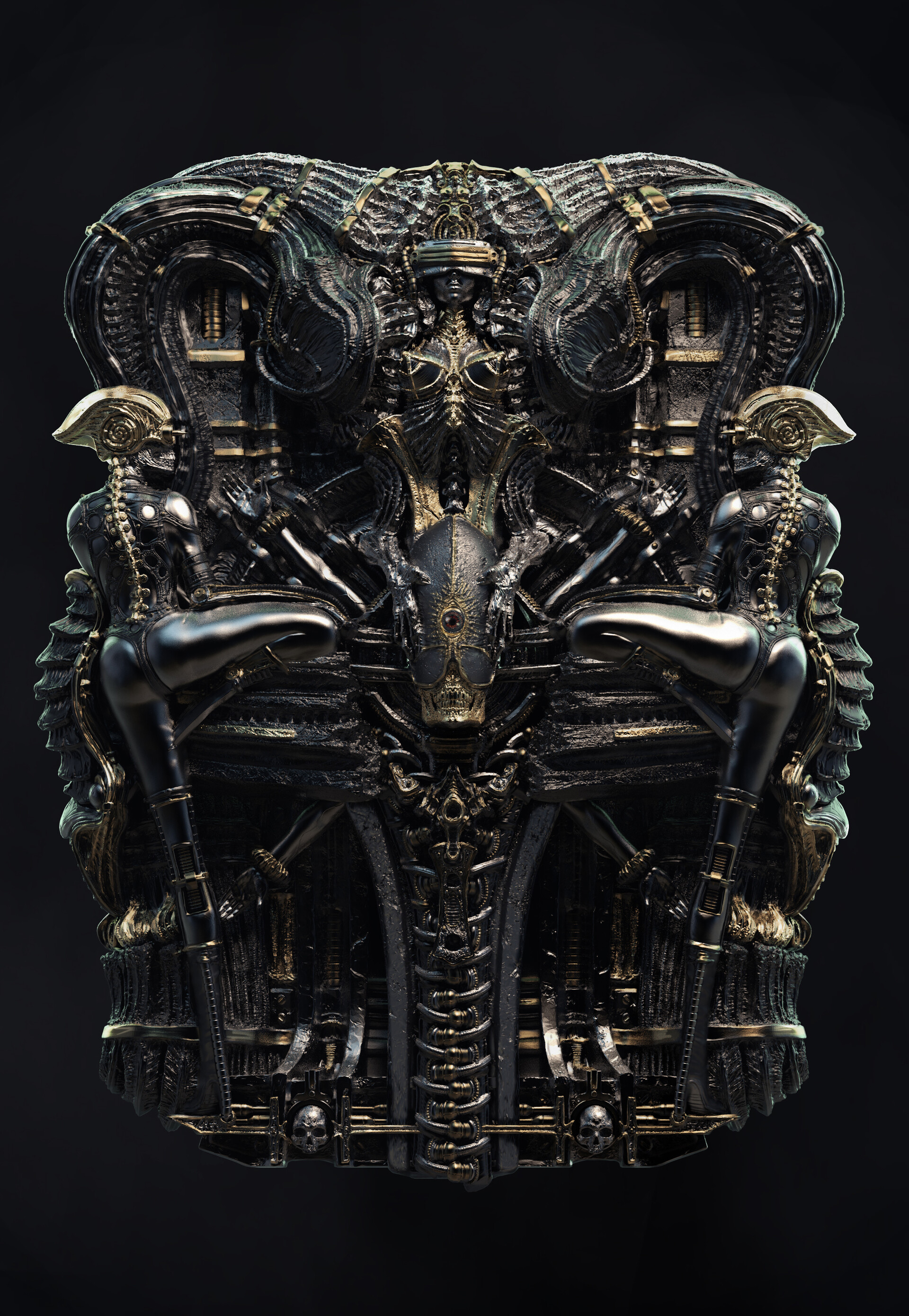 ArtStation - Giger inspired wall plaque