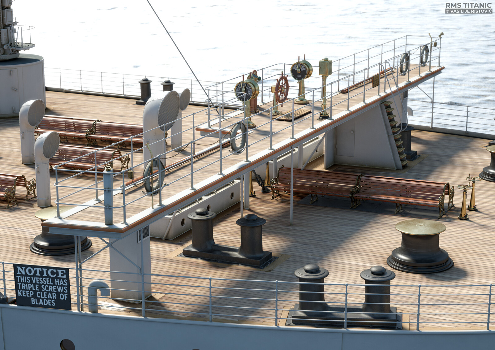 Vasilije Ristovic - RMS Titanic - Various closeups of the Stern area