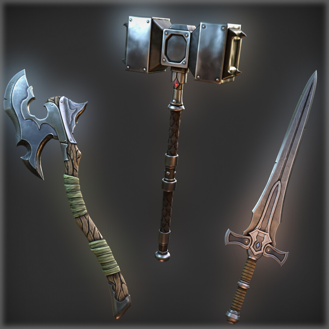ArtStation - Stylised fantasy weapons