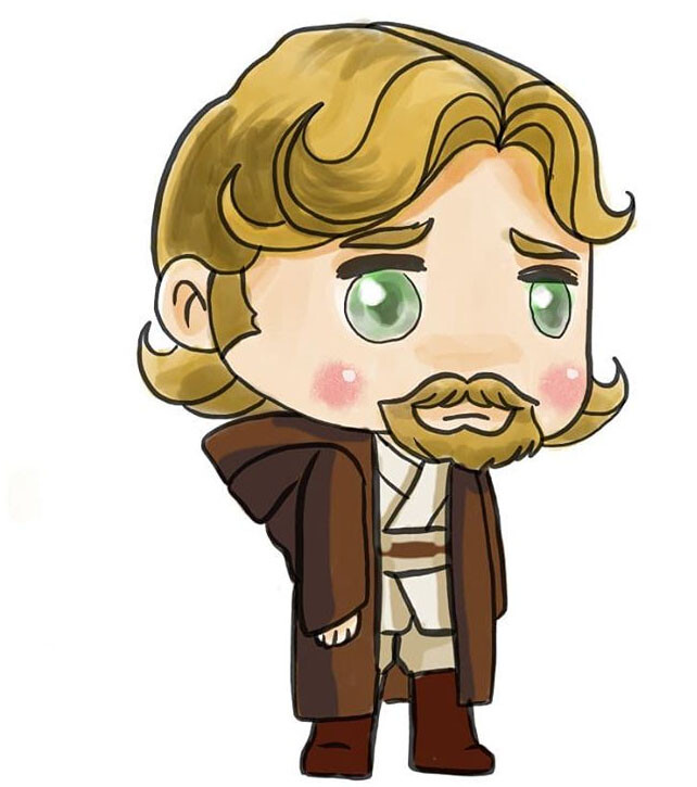 how to draw chibi obi wan