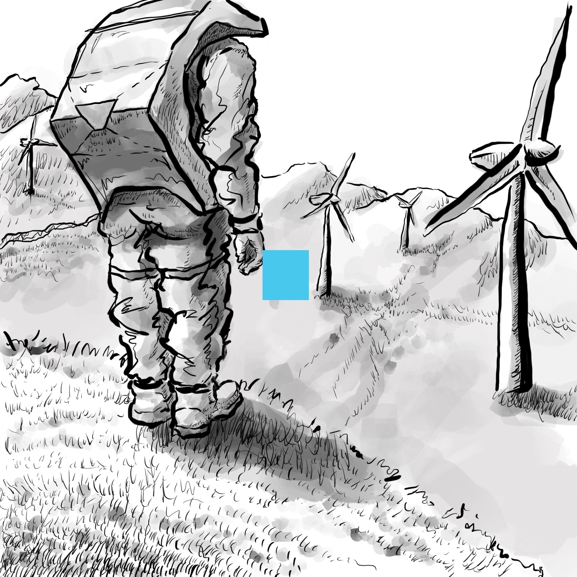 ArtStation - Triptych of blue rectangles.