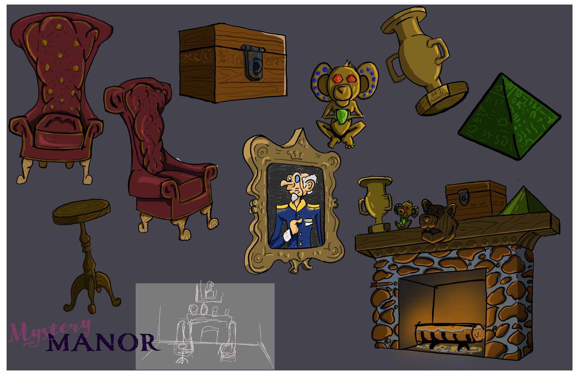 ArtStation - Mystery Manor Prop Design