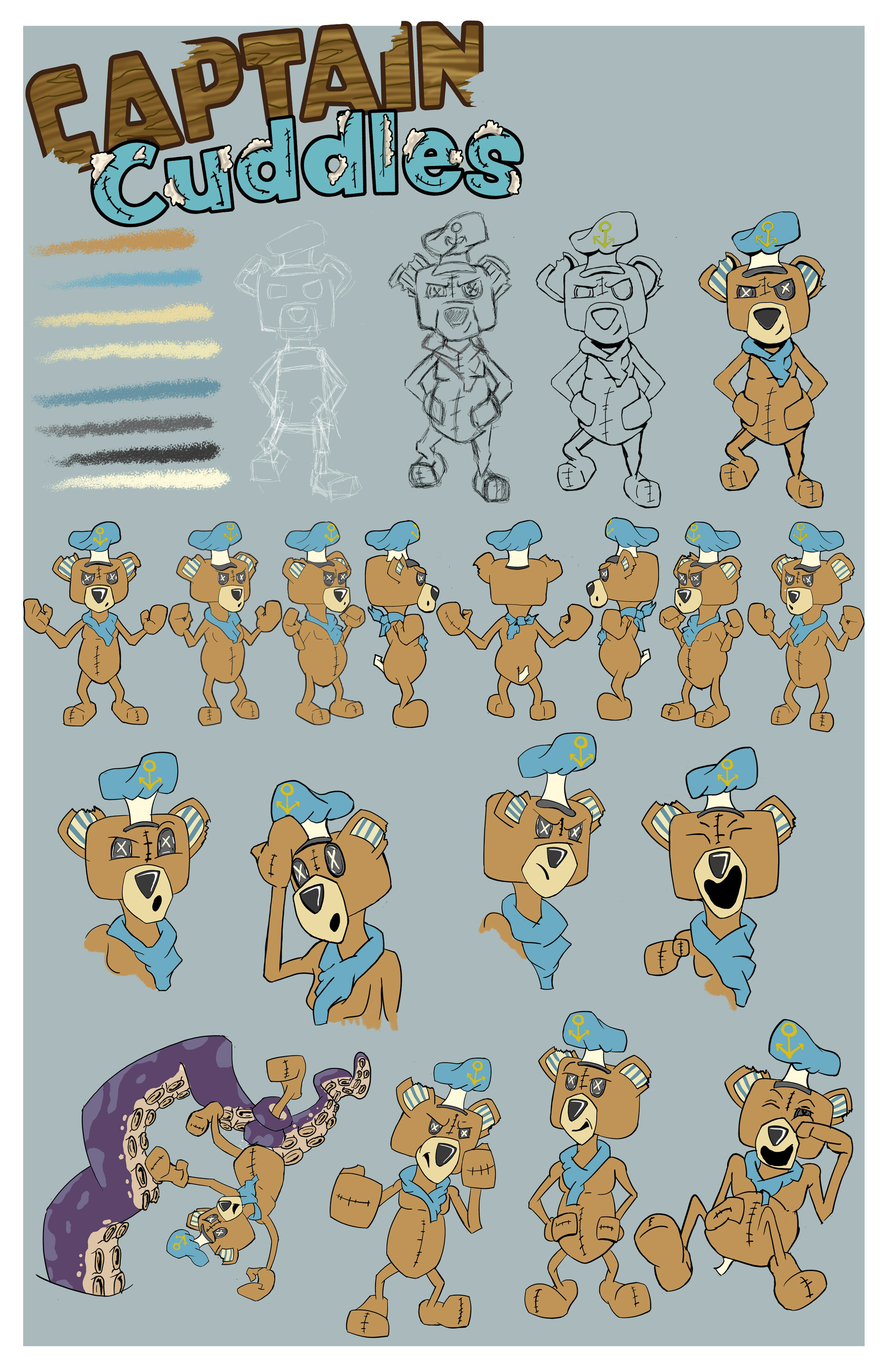 ArtStation - Character sheet (captain Cuddles)
