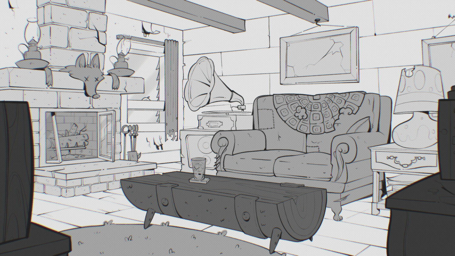 how to draw interior backgrounds