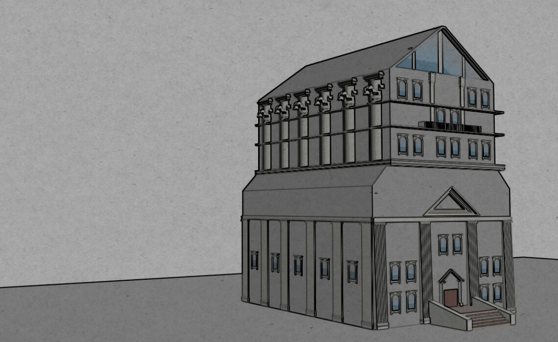 ArtStation - Art 3d model house with columns