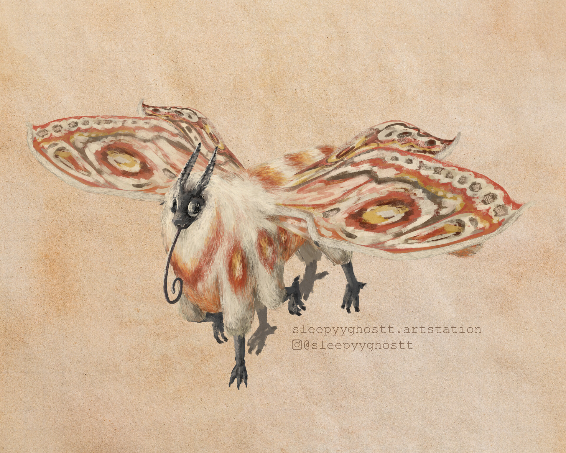 ArtStation - Moth Dragon Concept Art