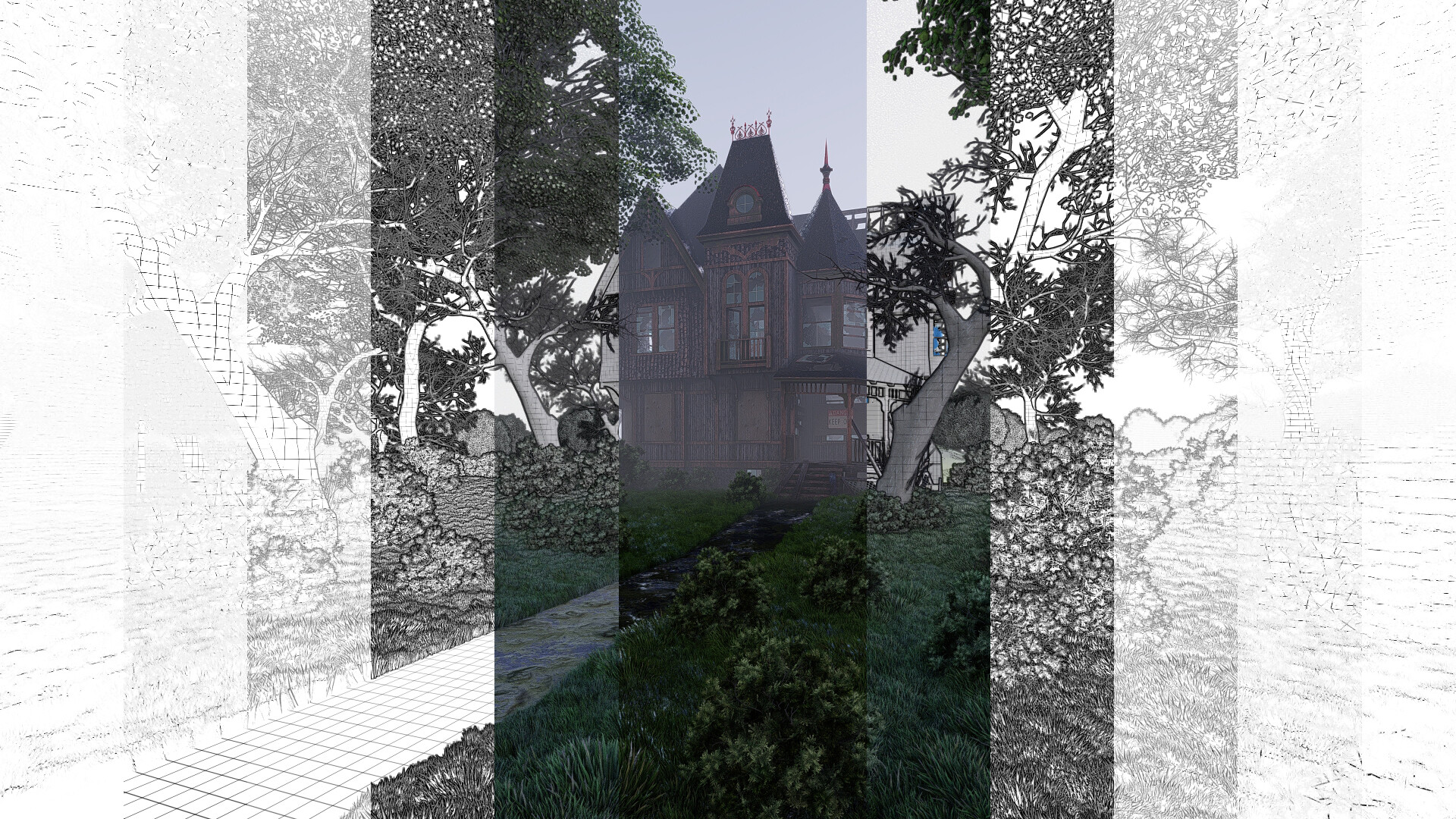 ArtStation - Haunted House concept render