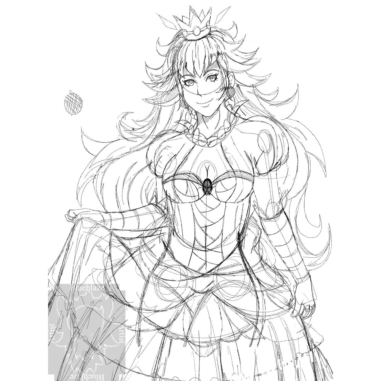 anime princess peach coloring pages