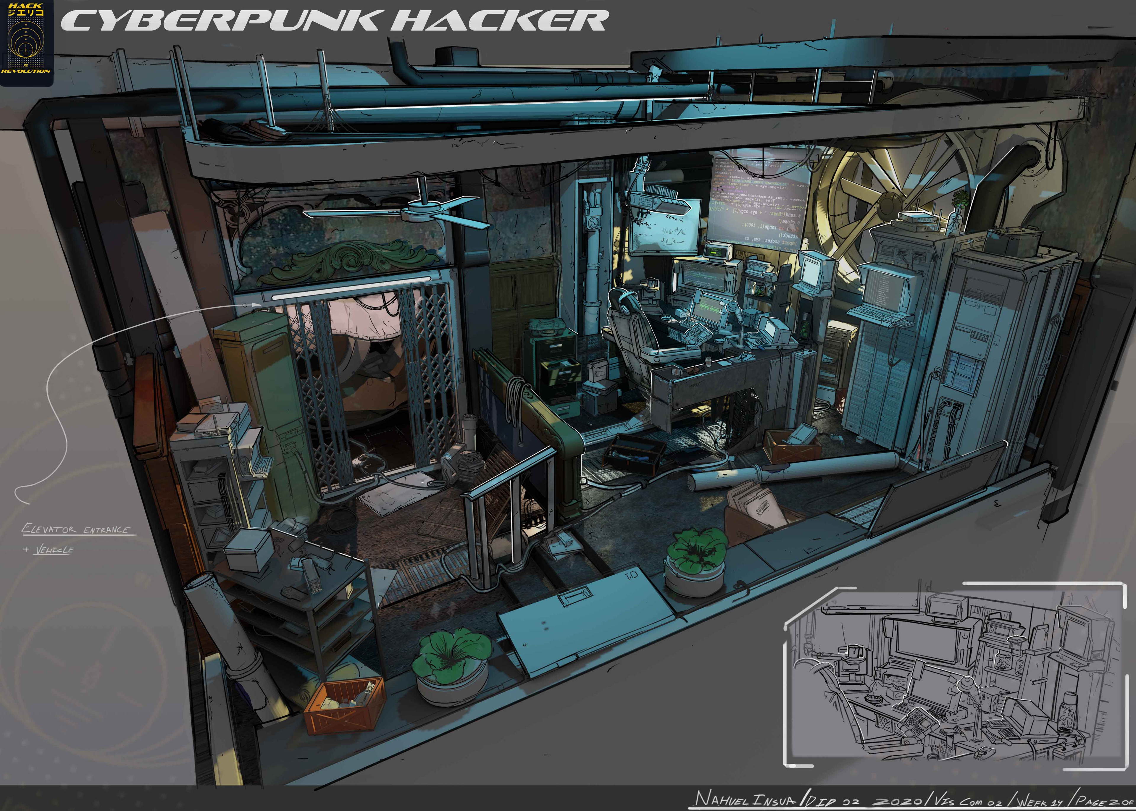 Cyberpunk Hacker working space by NI ART : r/Cyberpunk