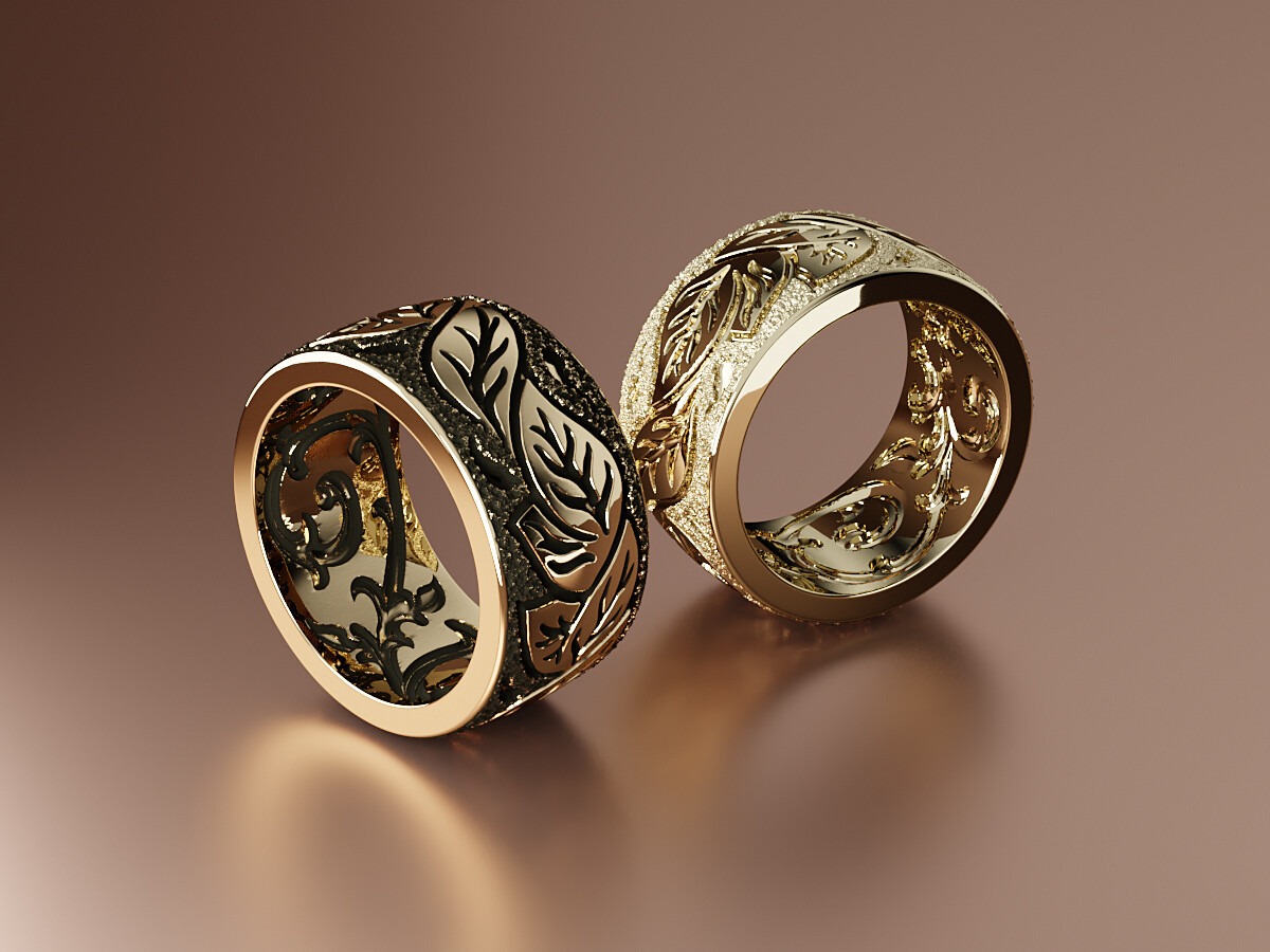 ArtStation - Inside-and-Out Vintage Rings. Custom Jewelry Design.