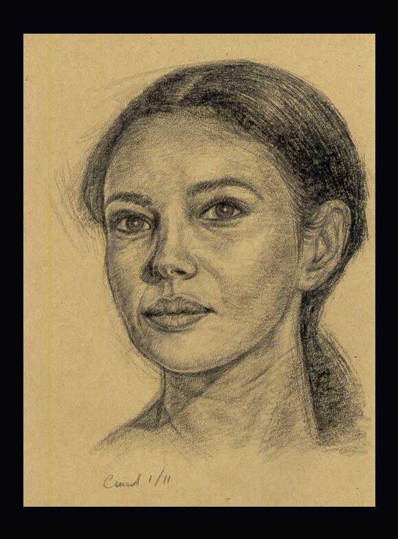 ArtStation - Monica Bellucci pencil drawing 2011