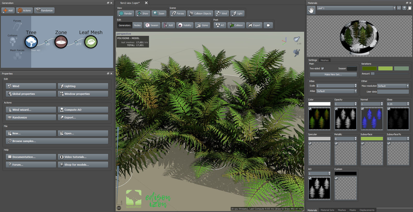 Edison - Fern Creation from Substance Designer To SpeedTree