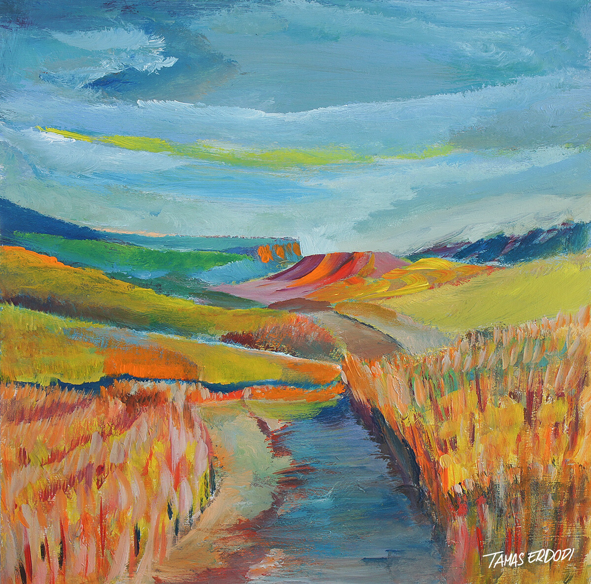 ArtStation - Fields - Acrylic on 40x40 cm board