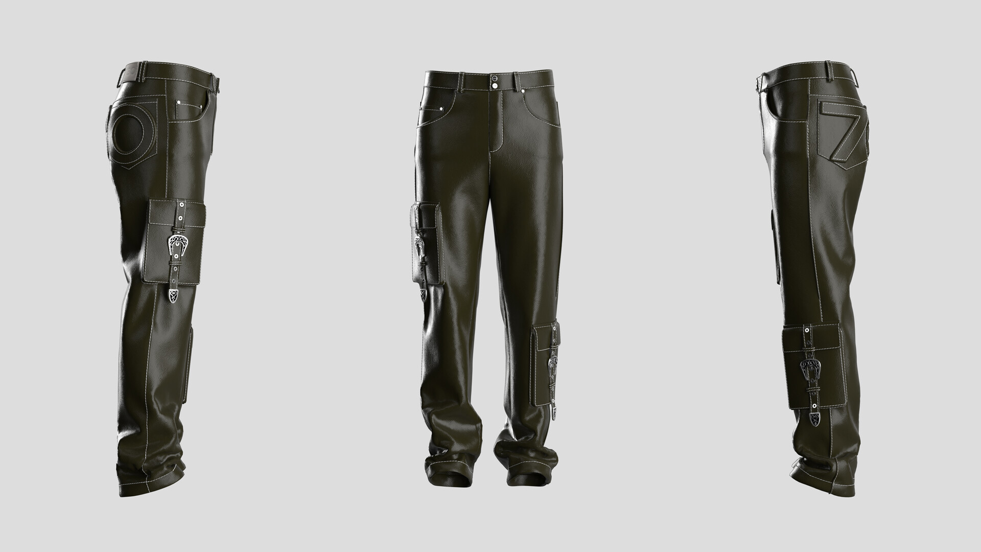 ArtStation - 3D Black Leather Pants