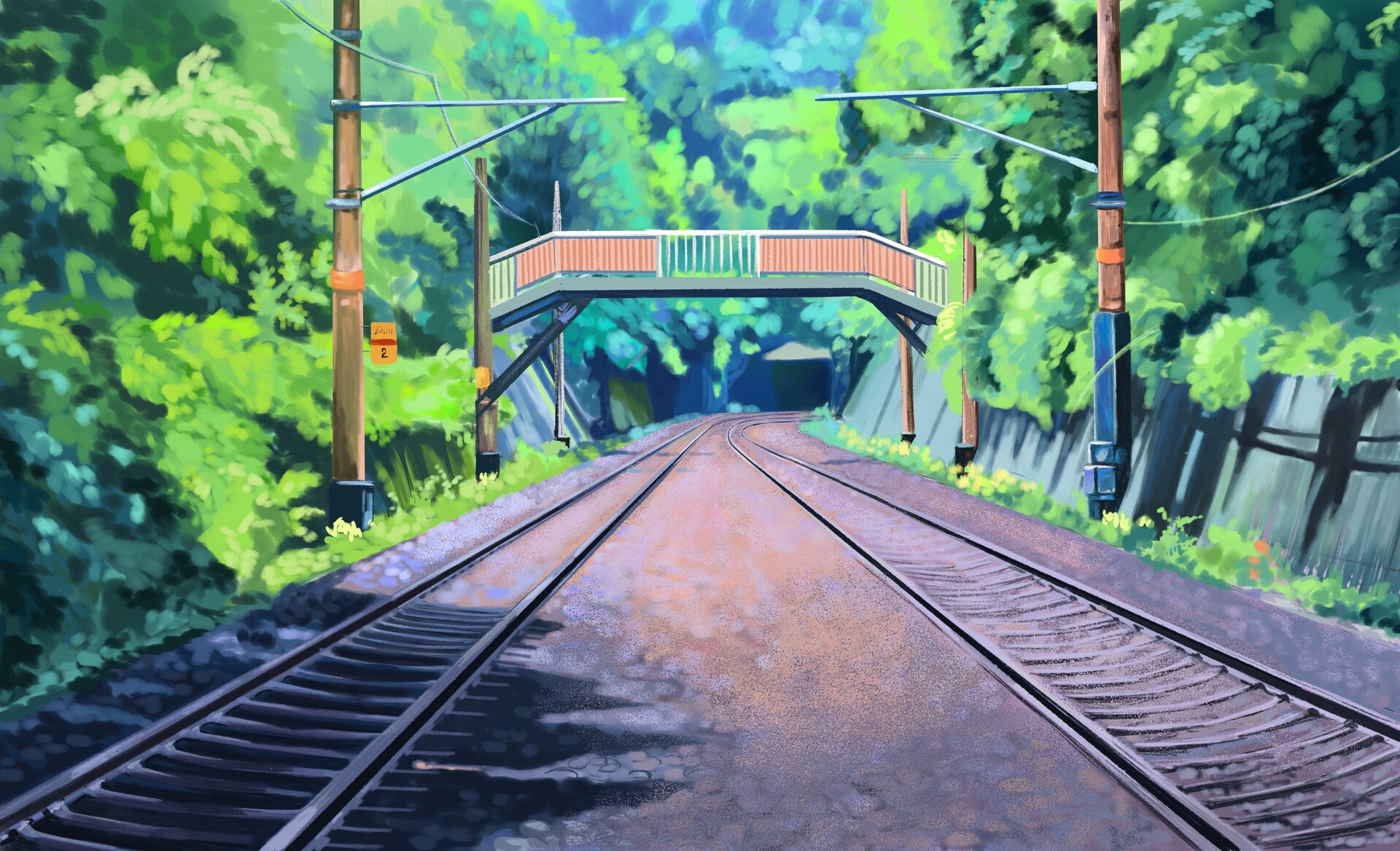 ArtStation - walk through train tracks