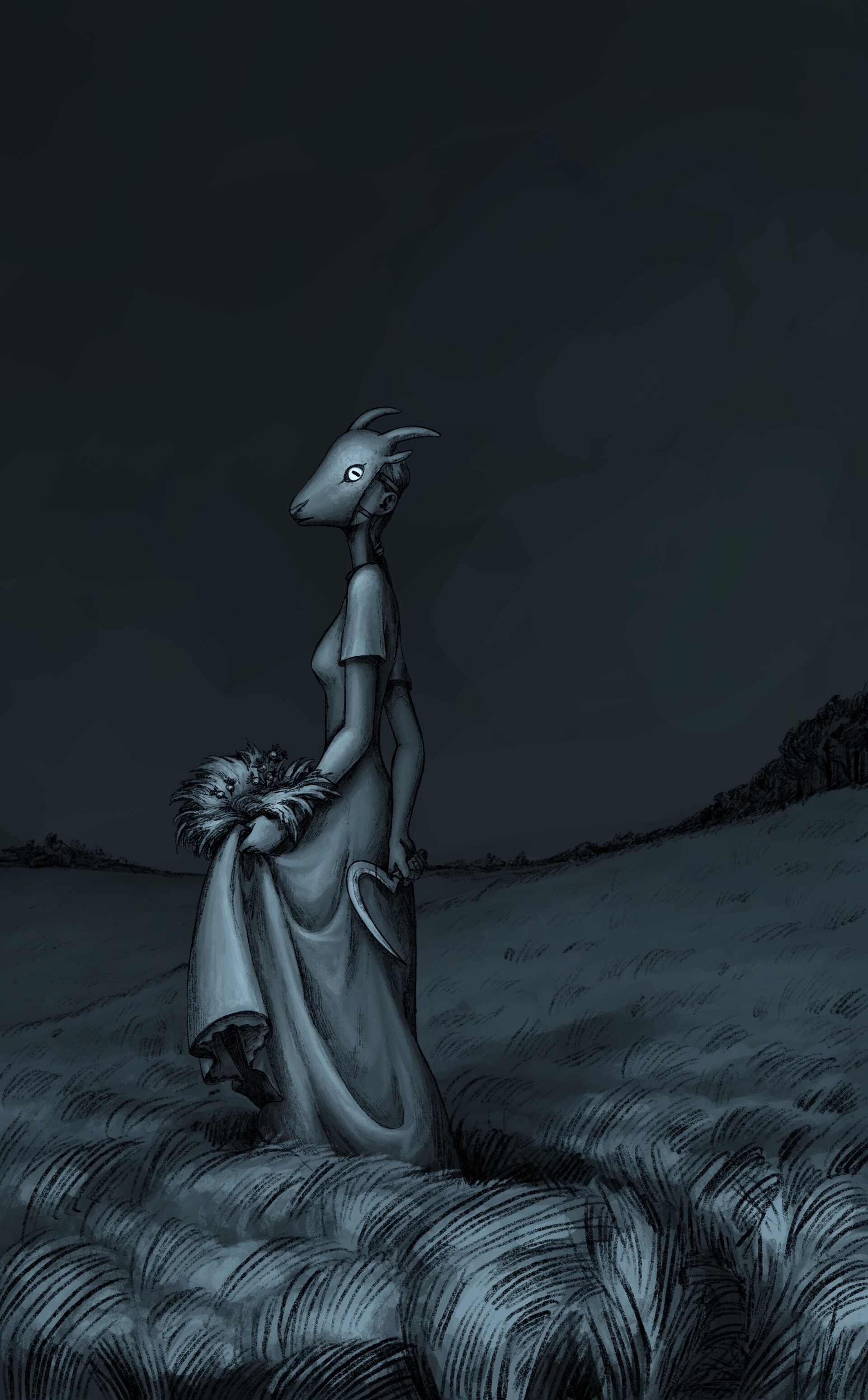 ArtStation - Mysterious scene in the field