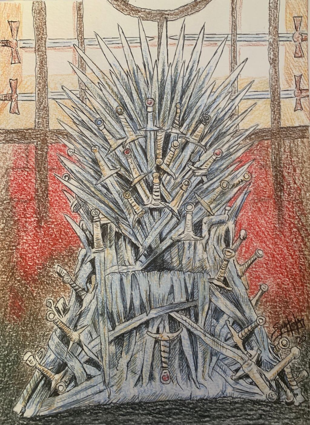 Iron Throne Outline The Iron Throne Of Game Of Thrones Pop Up Card