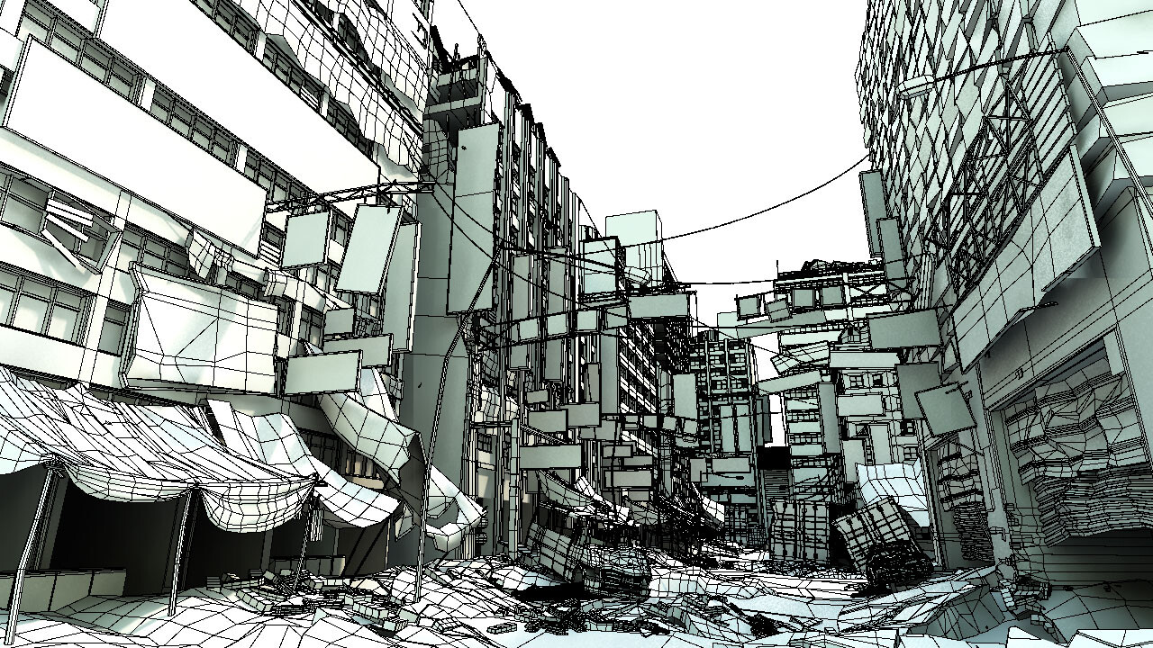 Destroyed City Drawing