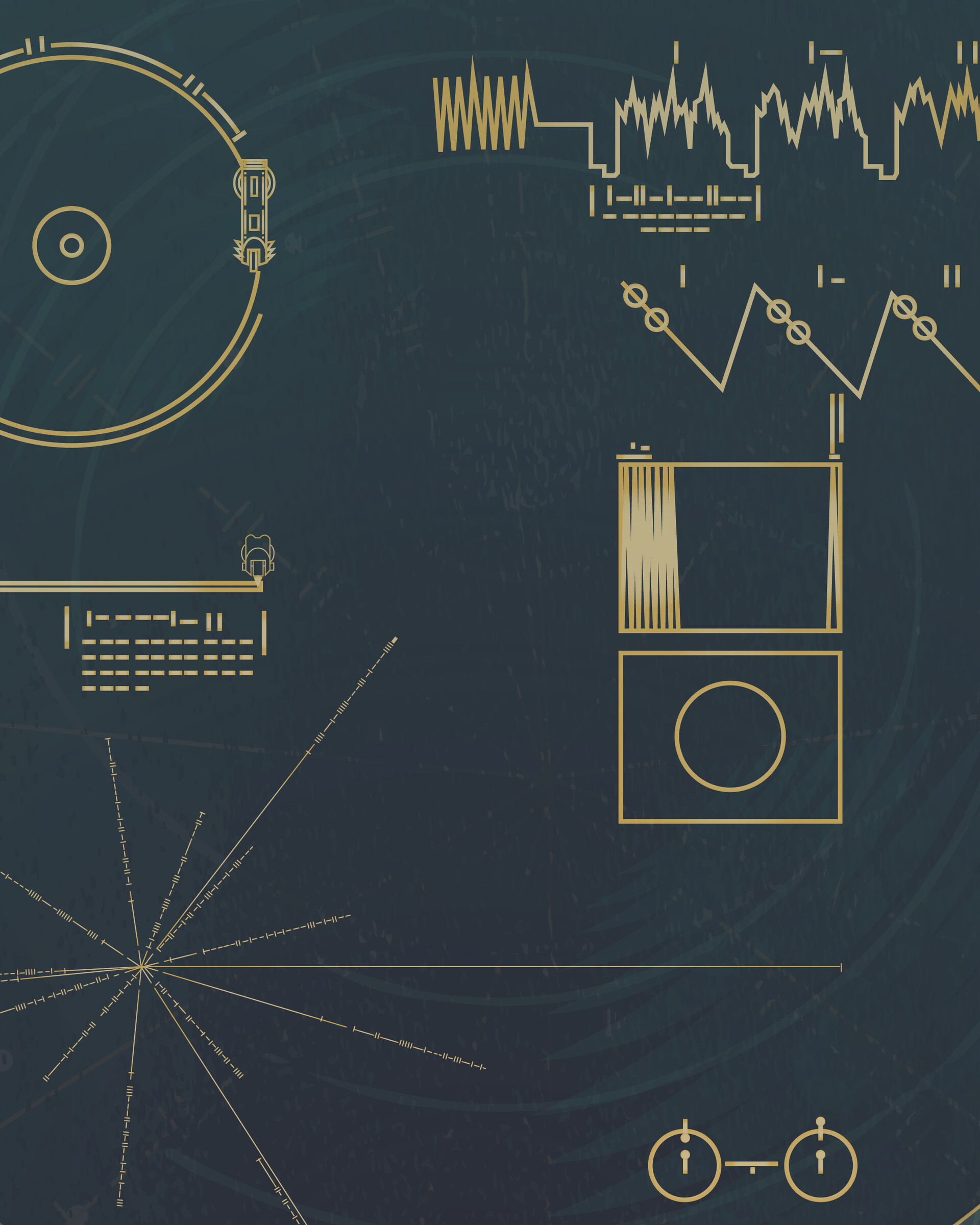 Katherine Bjelke - Golden Record - Voyager Nasa vector illustration