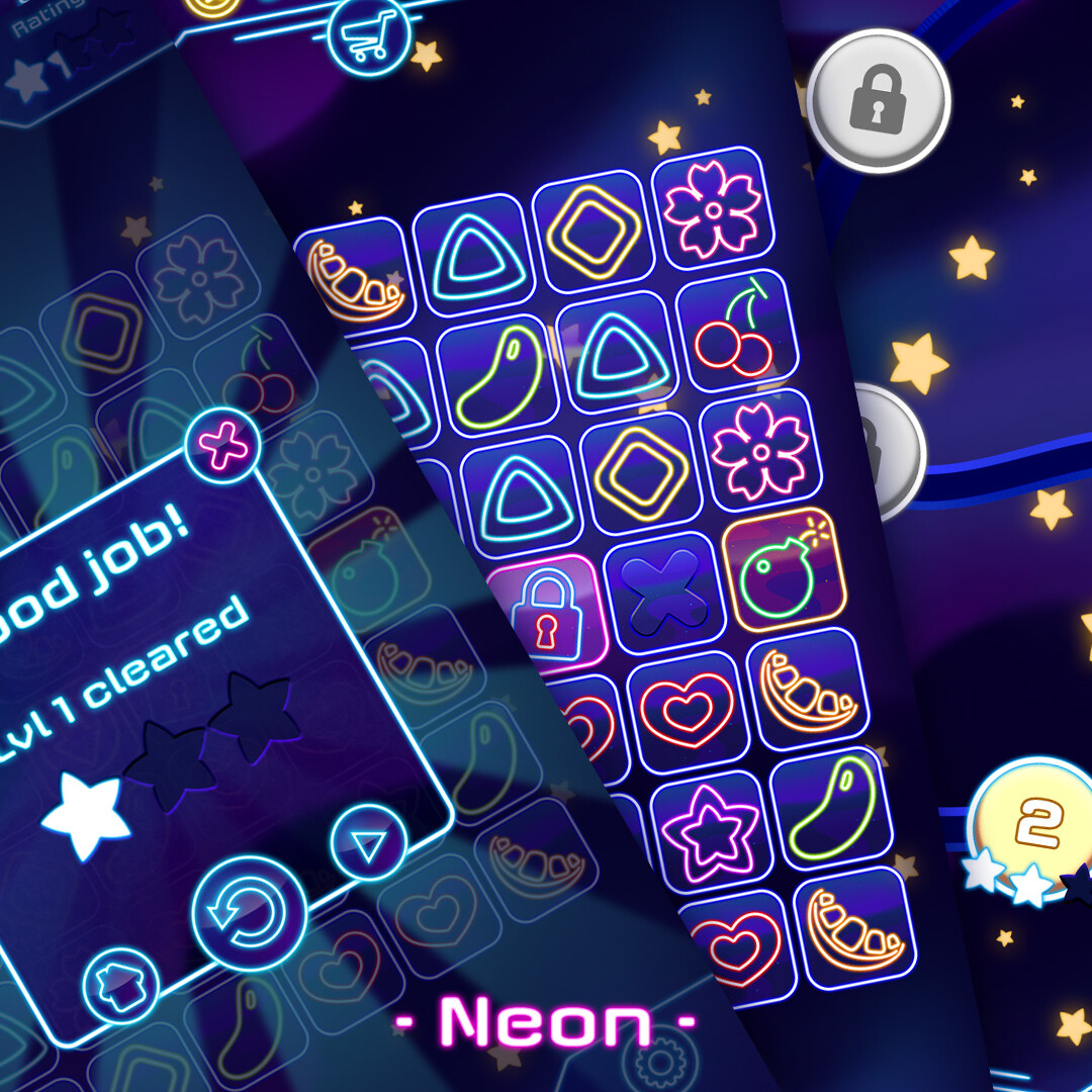ArtStation - NEON- a match 3 asset pack, Tea Tänav