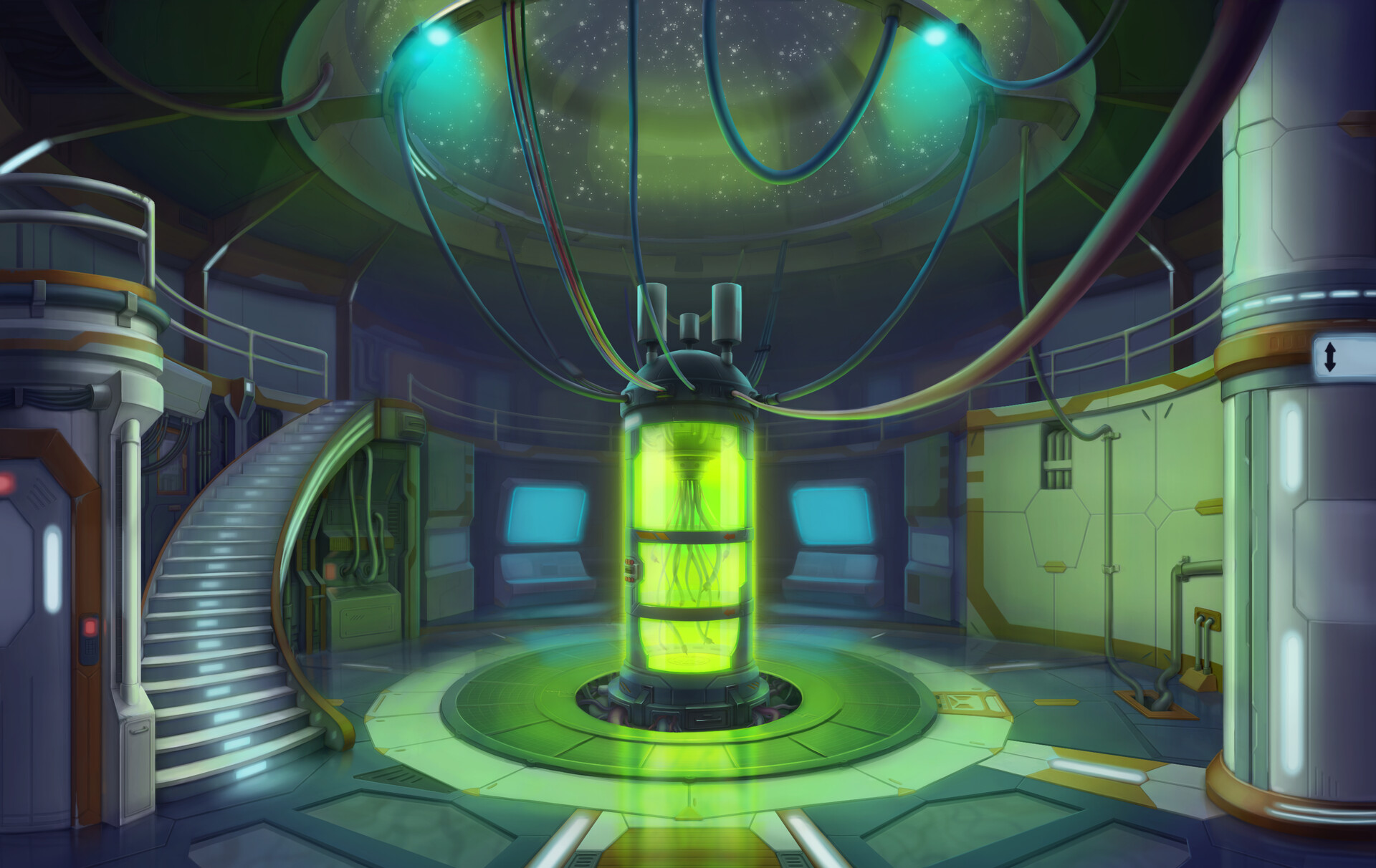 science lab background anime