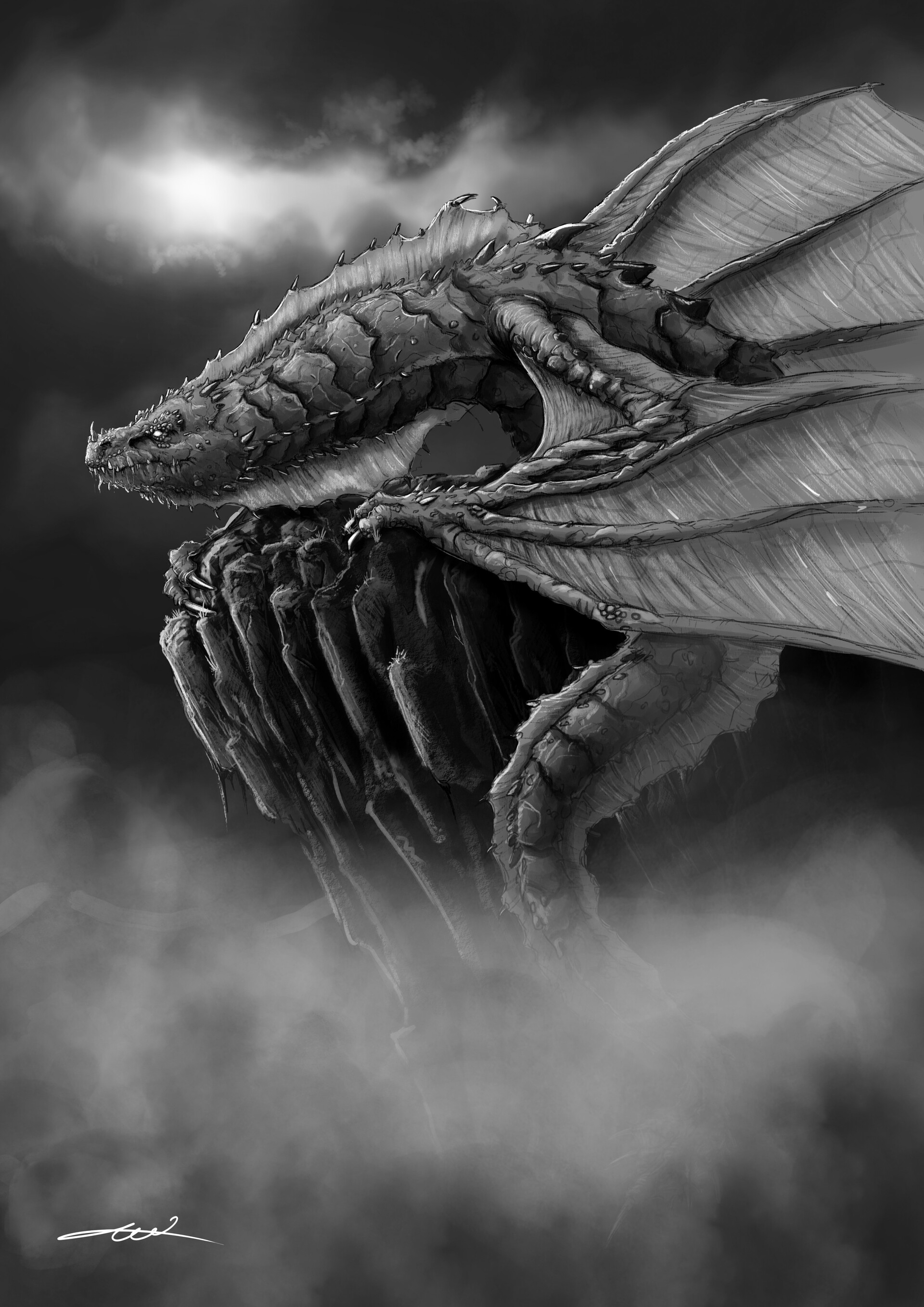 ArtStation - Dark Dragon Illustration