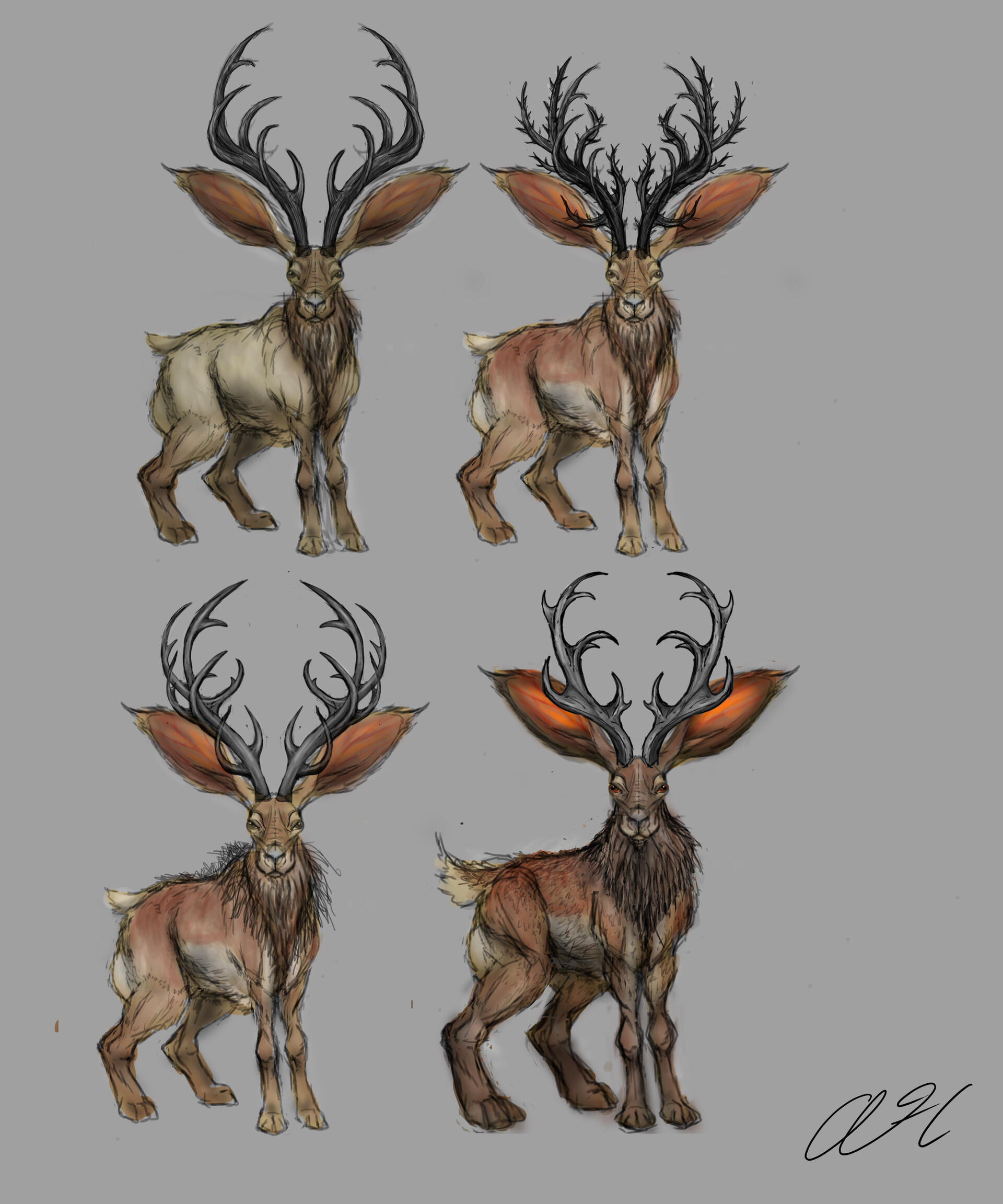 Adam Hulbert - Jackalope King anatomy and concept art