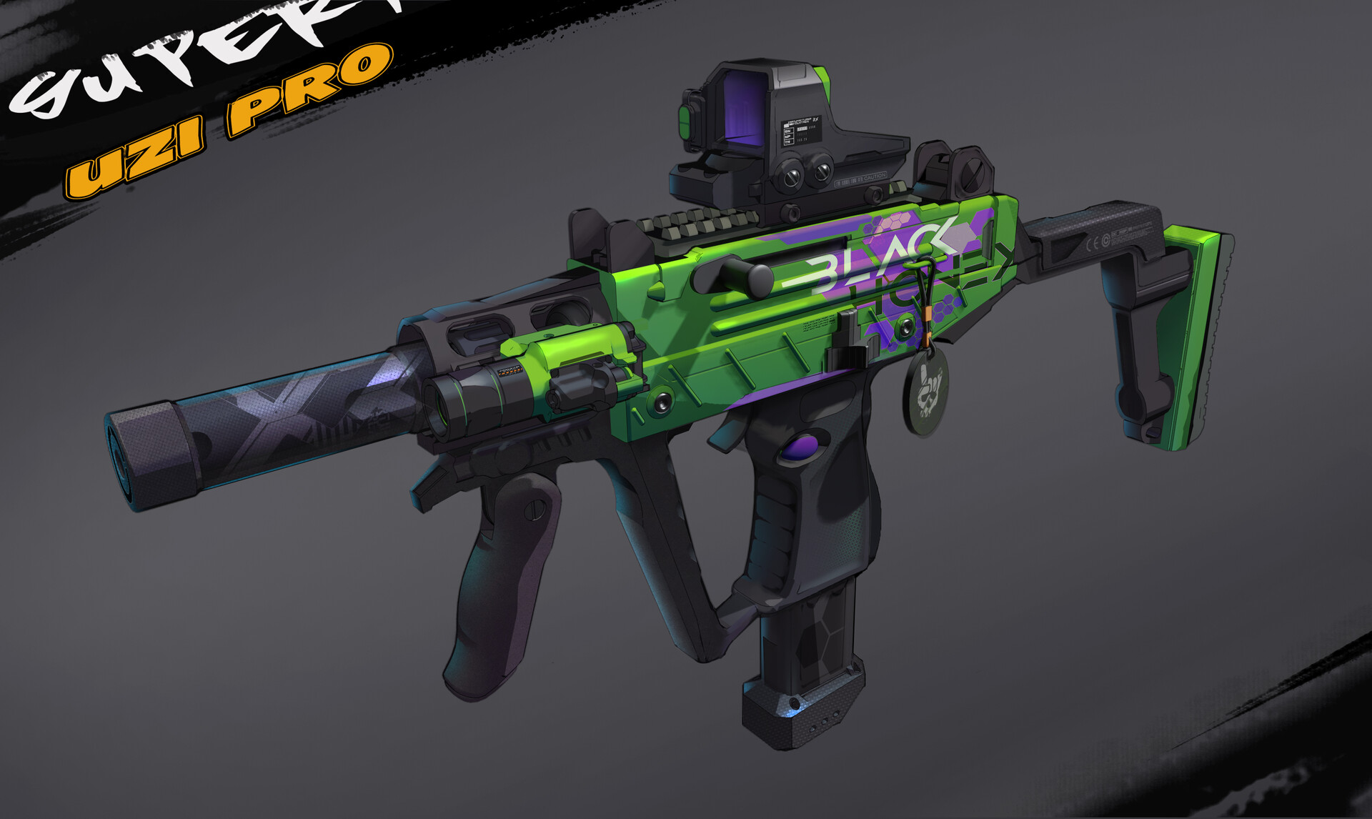 ArtStation - 枪械练习07 UZI PRO