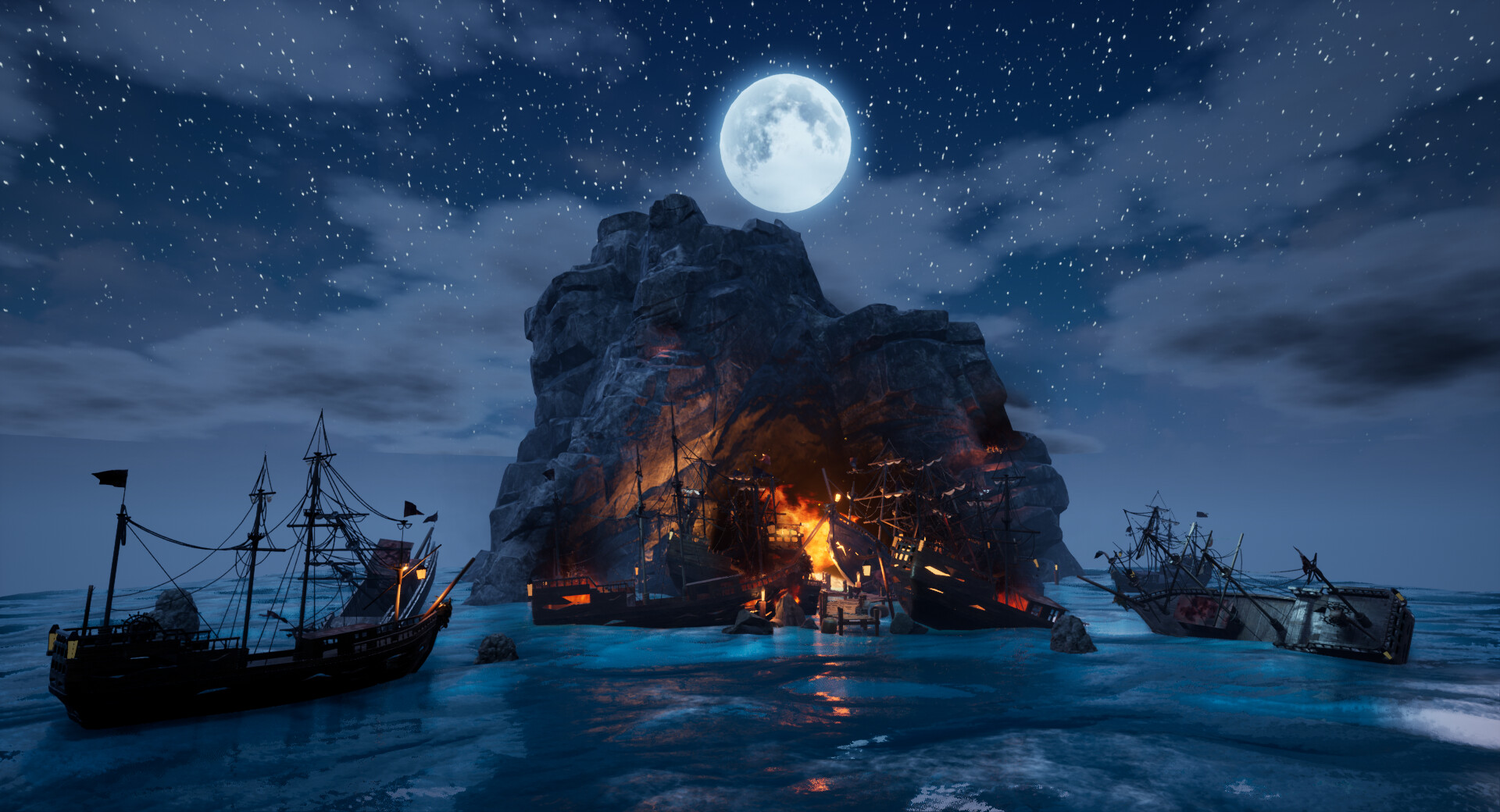 ArtStation - [EXERCISE] Ember of pirates’ night