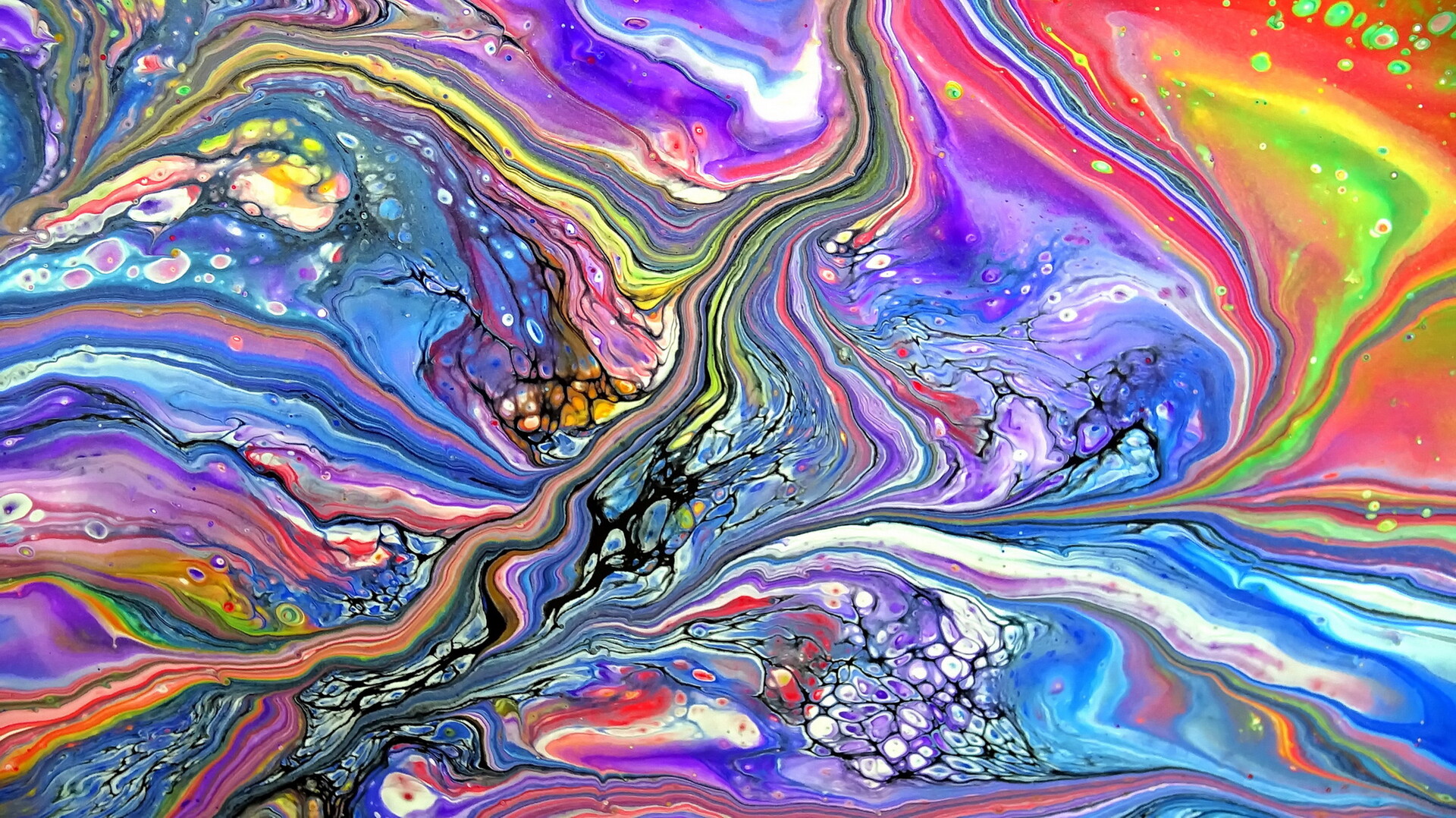 Fiona Art - Rainbow land 🌈 ~ Acrylic pour painting ~ Wrecked bloom ...