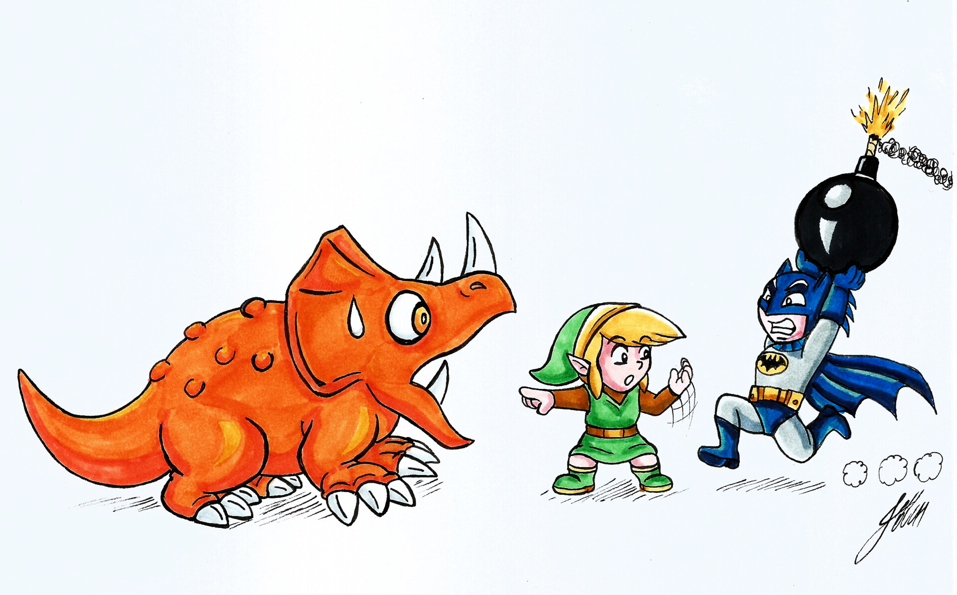 ArtStation - Link, Batman and Dodongo - Legend of Zelda