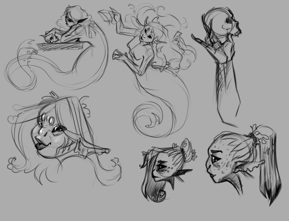 how to draw mermaid ears