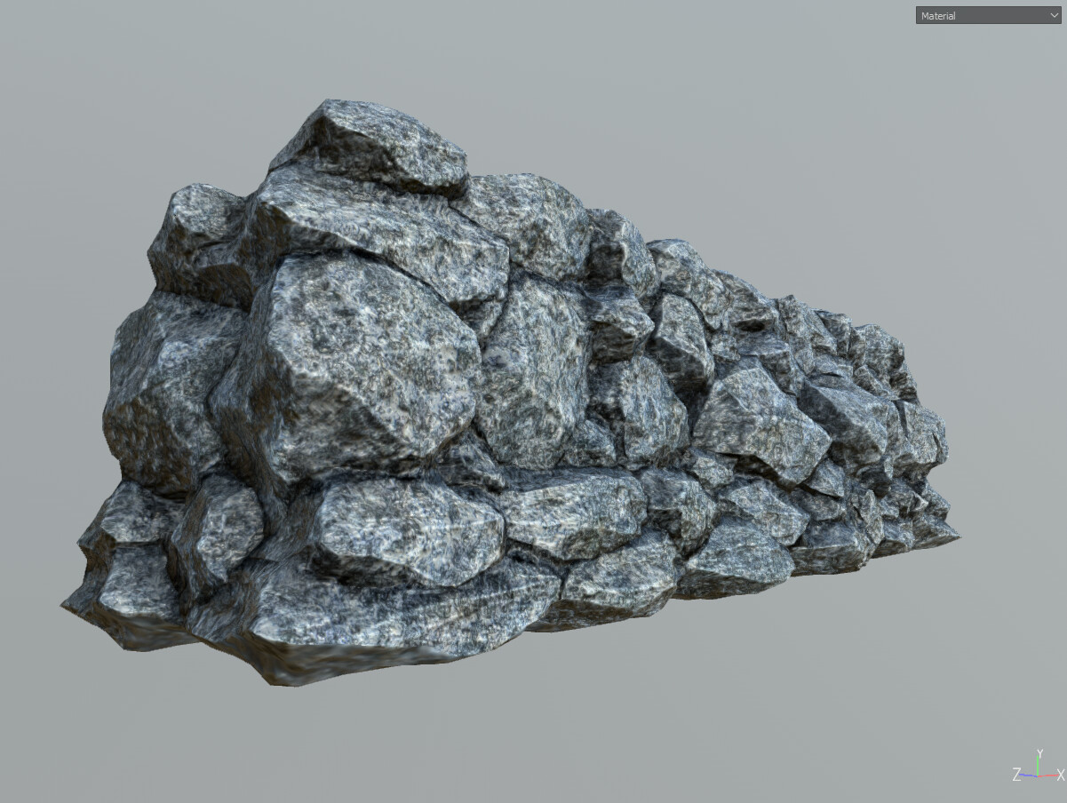 3D Models by 3D Landscape - Free 3D Model Rock Walls Pack