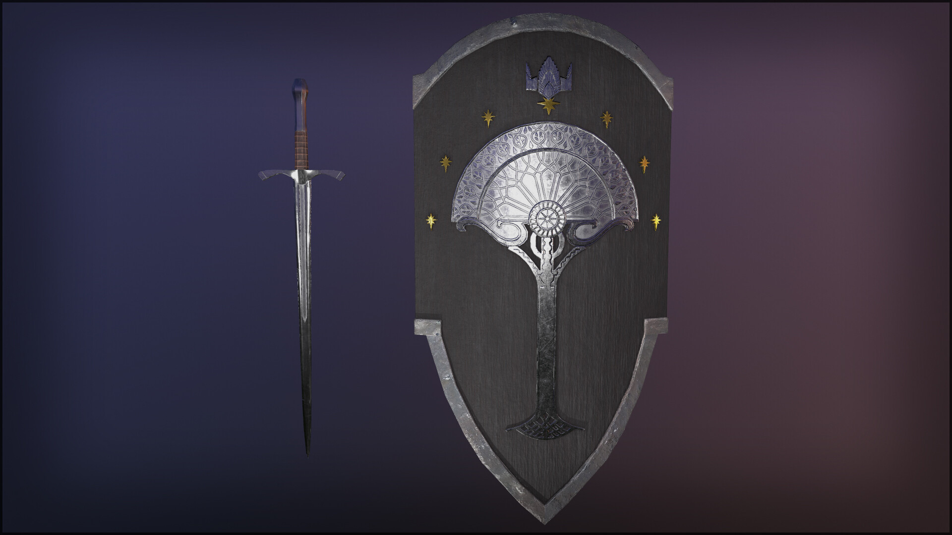 ArtStation - Gondor Sword And Shield.