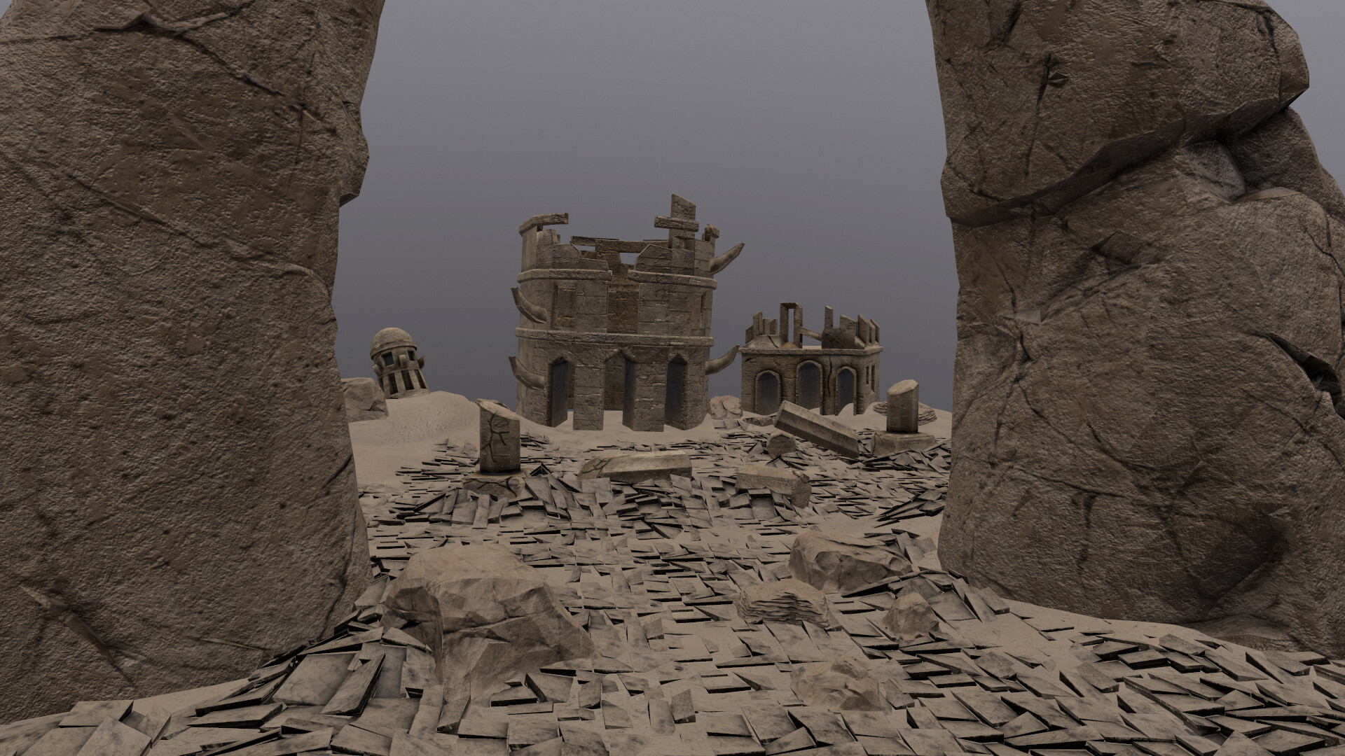 ArtStation - Ruins in the desert Low-poly 3D model