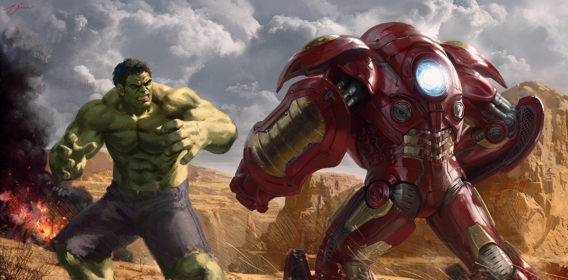 ArtStation - Hulk VS Hulkbuster