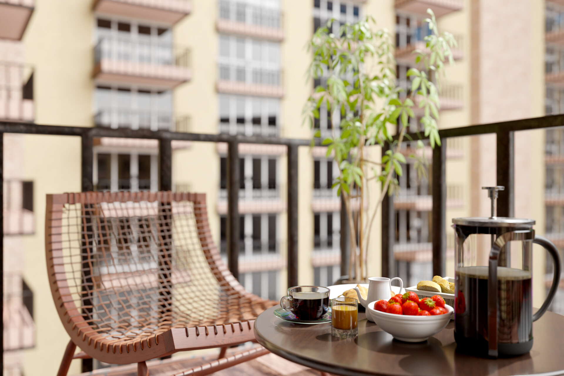 Michael Hodgetts - Archviz - Warm Orange 1-Bedroom Apartment Interior
