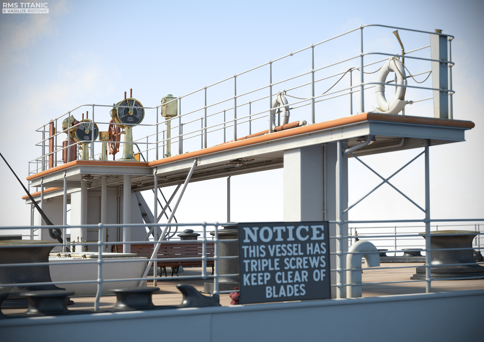 Vasilije Ristovic - RMS Titanic - Various closeups of the Stern area