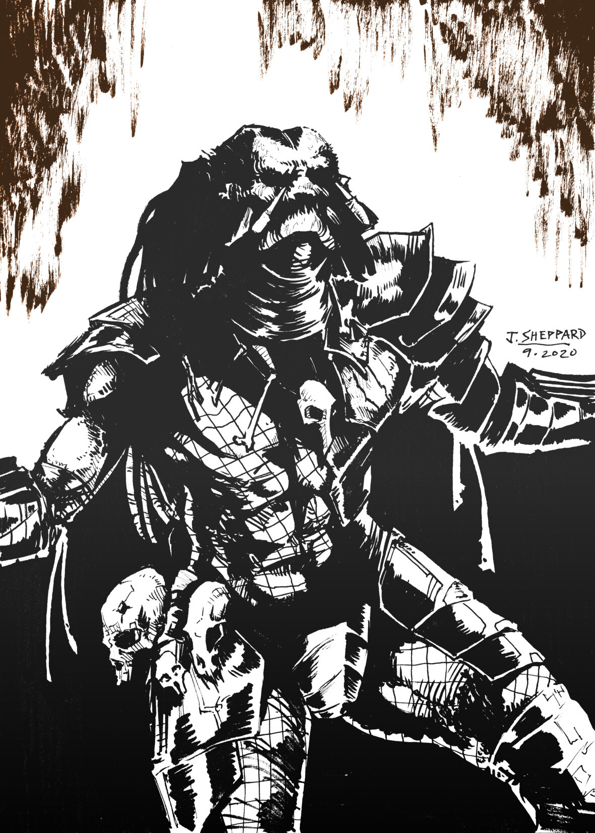 ArtStation - Predator Ink Sketch